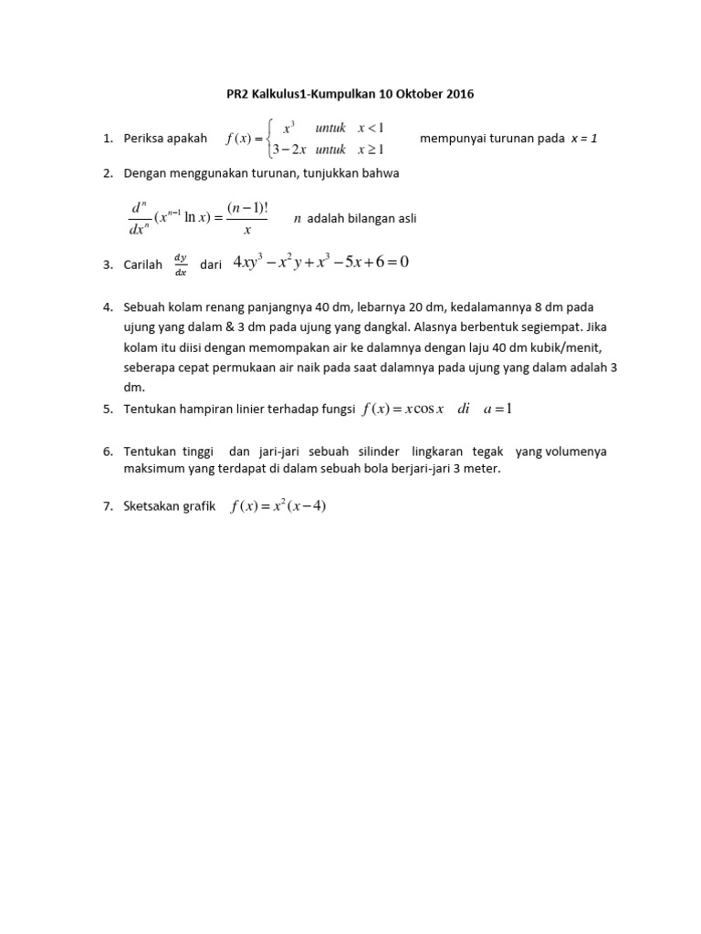 PR Kalkulus 2 | PDF