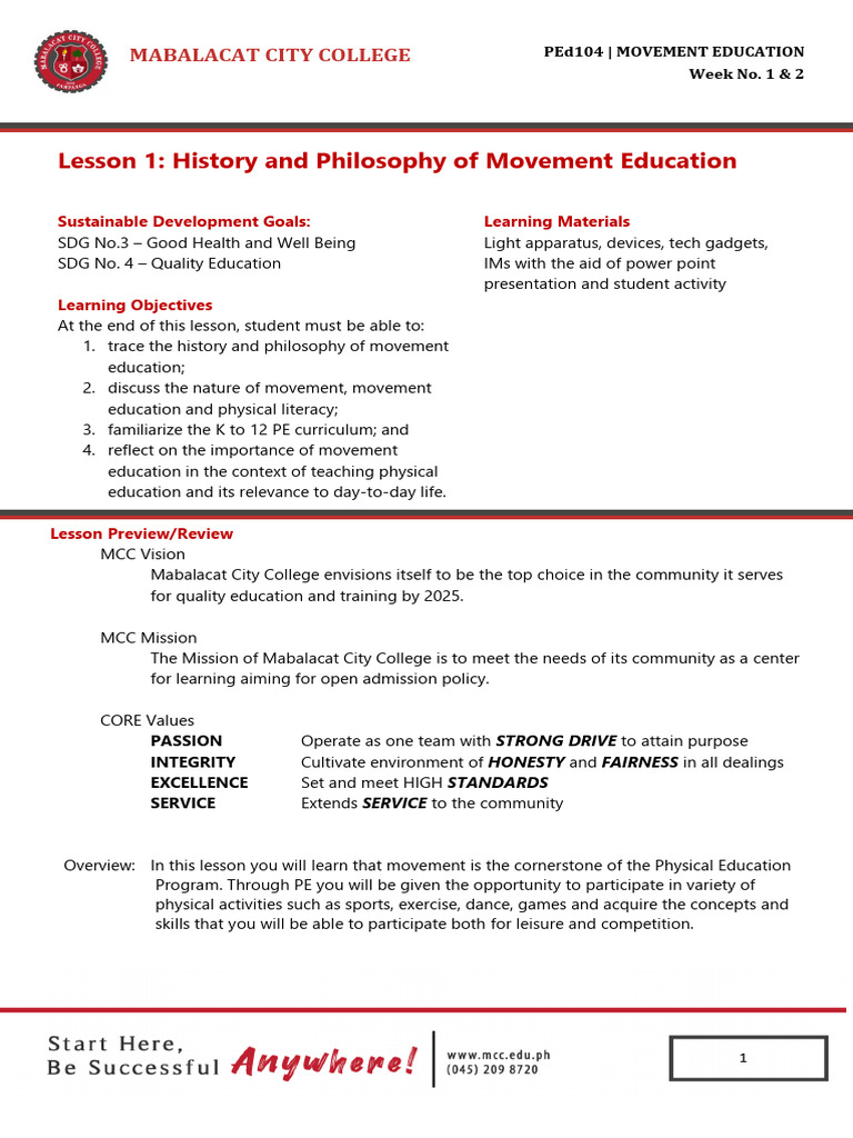 Movement Education Overview & History | PDF