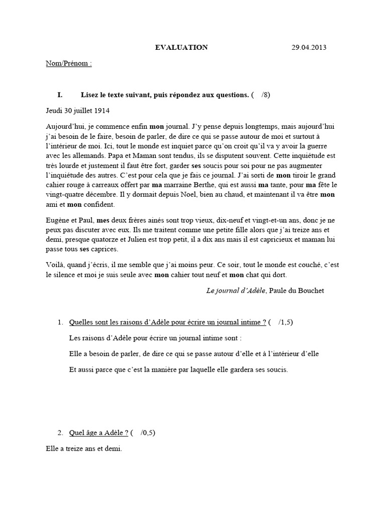 Évaluation 1 | PDF