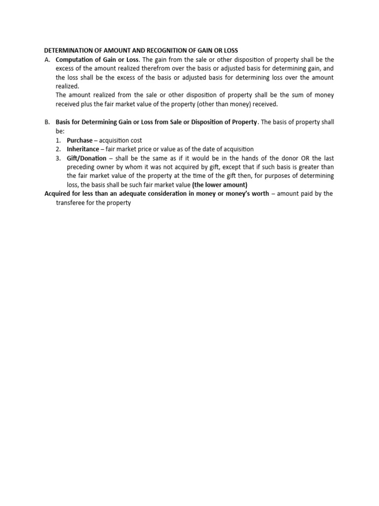 Gain and Loss Calculation Guide | PDF