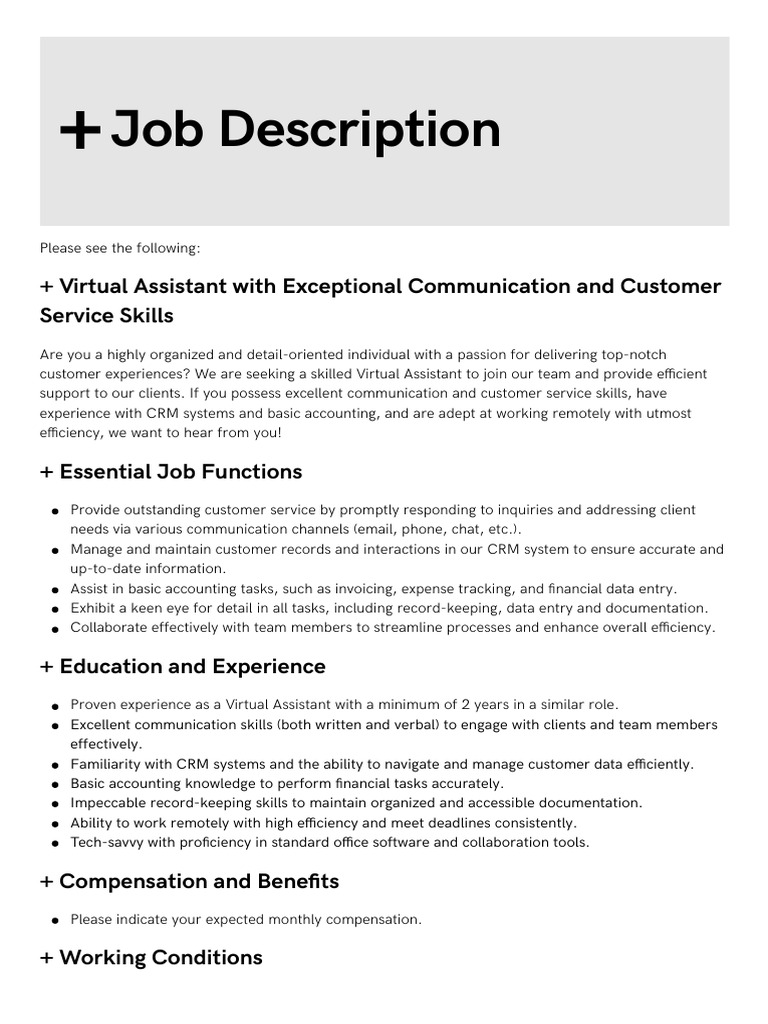 VA Job Description | PDF