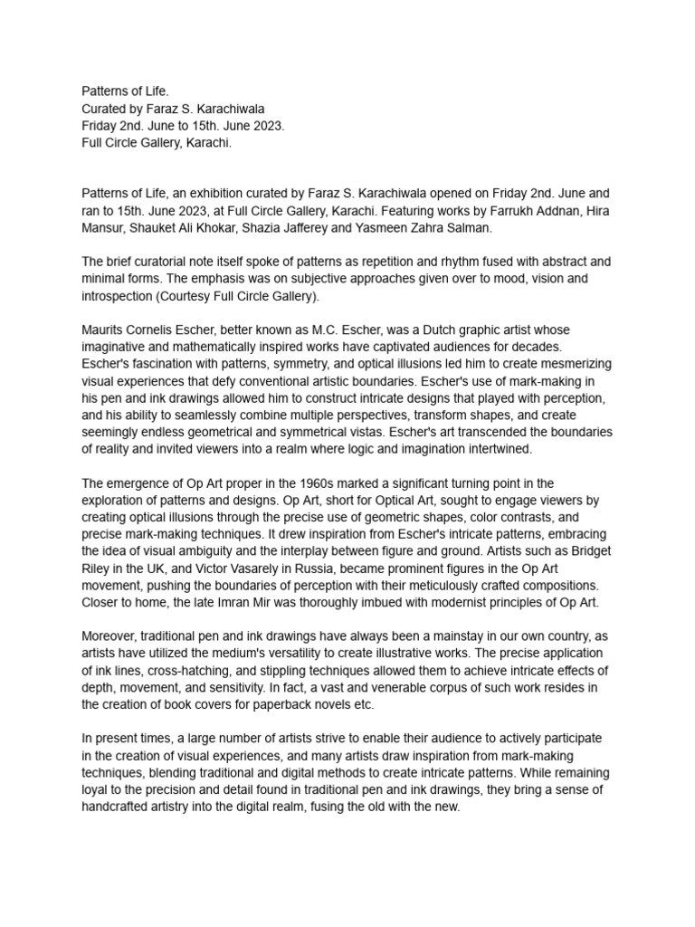 Patterns of Life - Full Circle | PDF