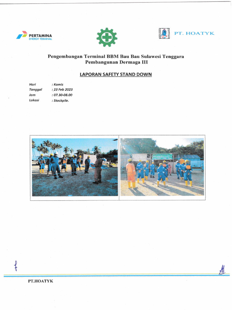 Laporan Safety Stand Down | PDF
