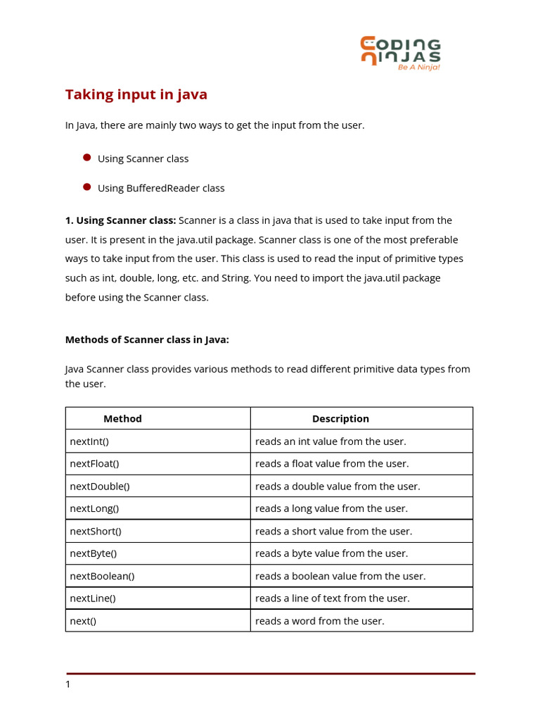 3.GP-Java-Taking Input | PDF