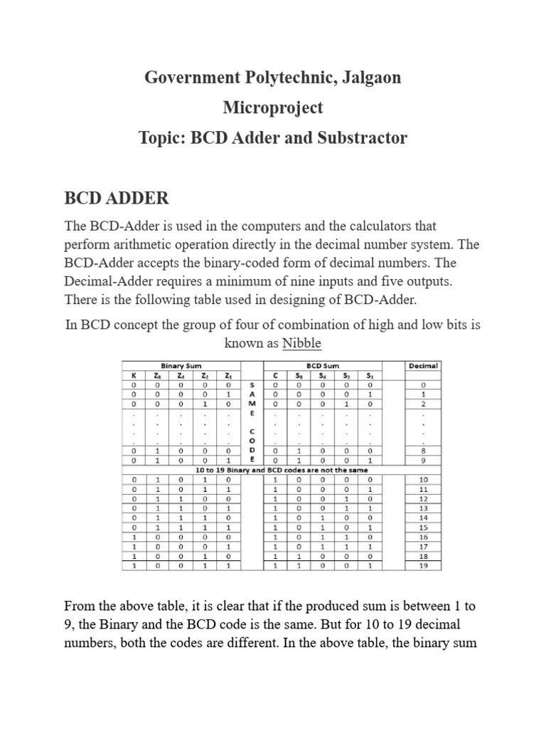 DT MP | PDF | Subtraction | Binary Coded Decimal DT MP | PDF | Subtraction | Binary Coded Decimal