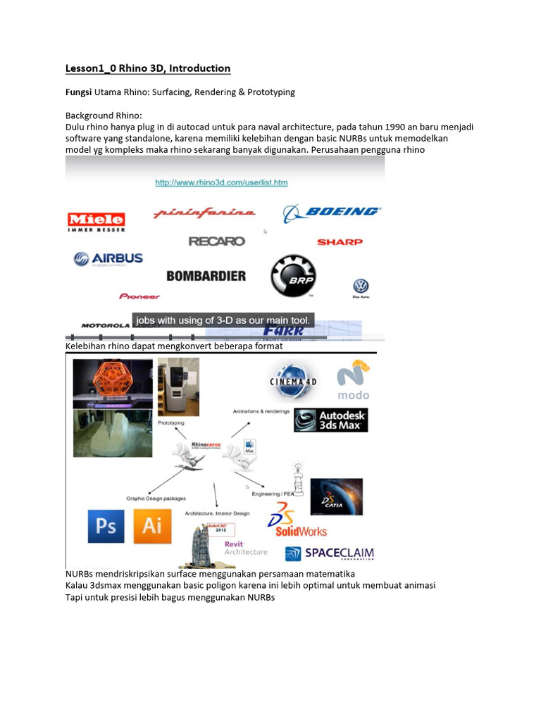 Pengenalan Dasar Rhino 3D Modeling | PDF