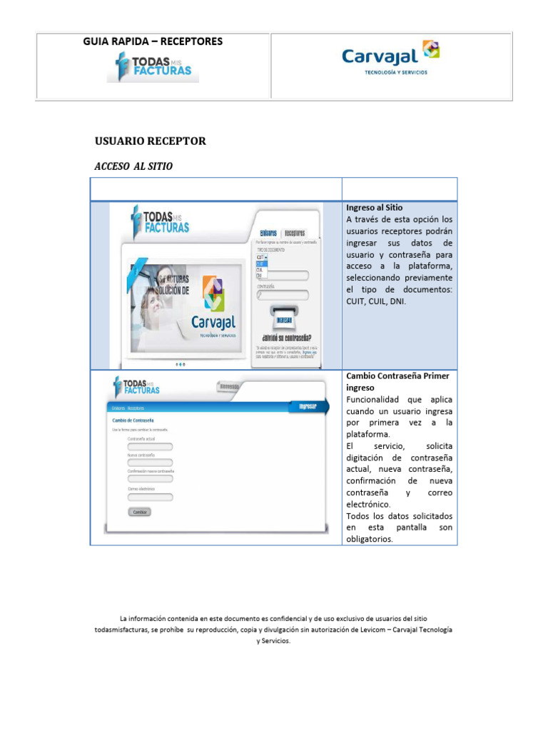 Guia Usuario Receptor | PDF