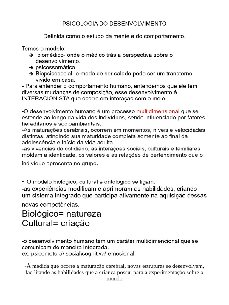 Psicologia Do Desenvolvimento | PDF