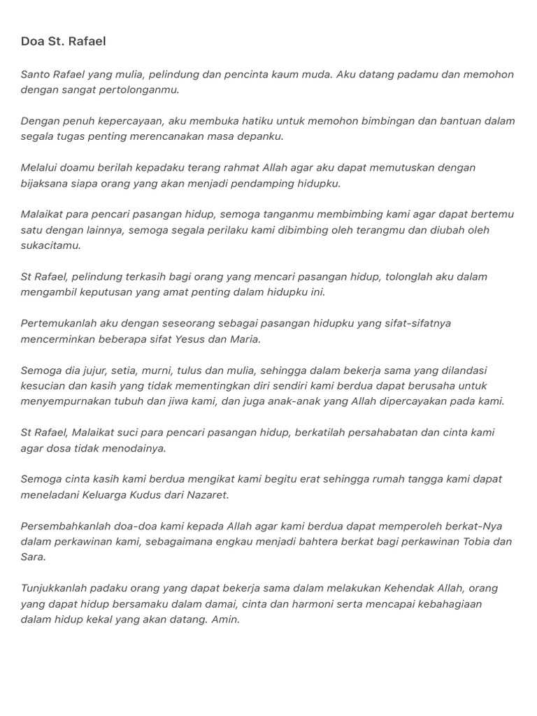 Doa St. Rafael | PDF
