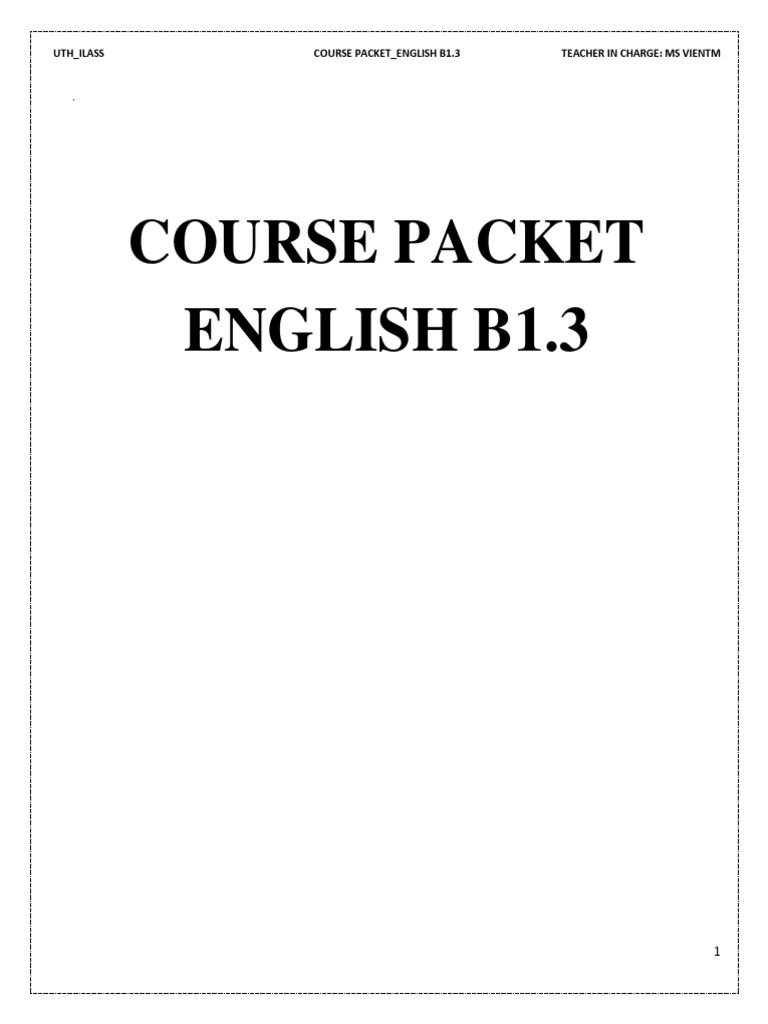 Course Packet - Students | PDF