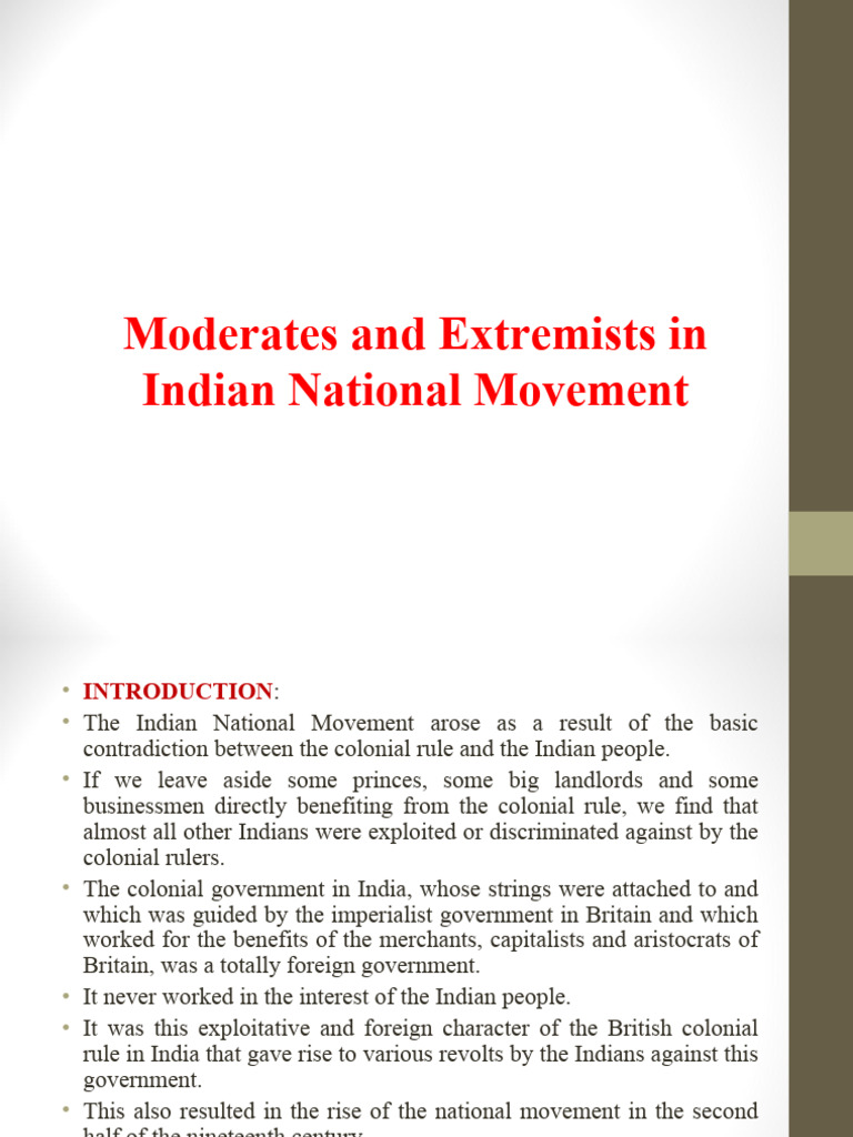 Moderates vs. Extremists in India’s Movement | PDF | Social Science ...