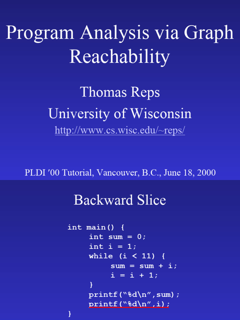 Reps - Tutorial - Graph Reachability | PDF