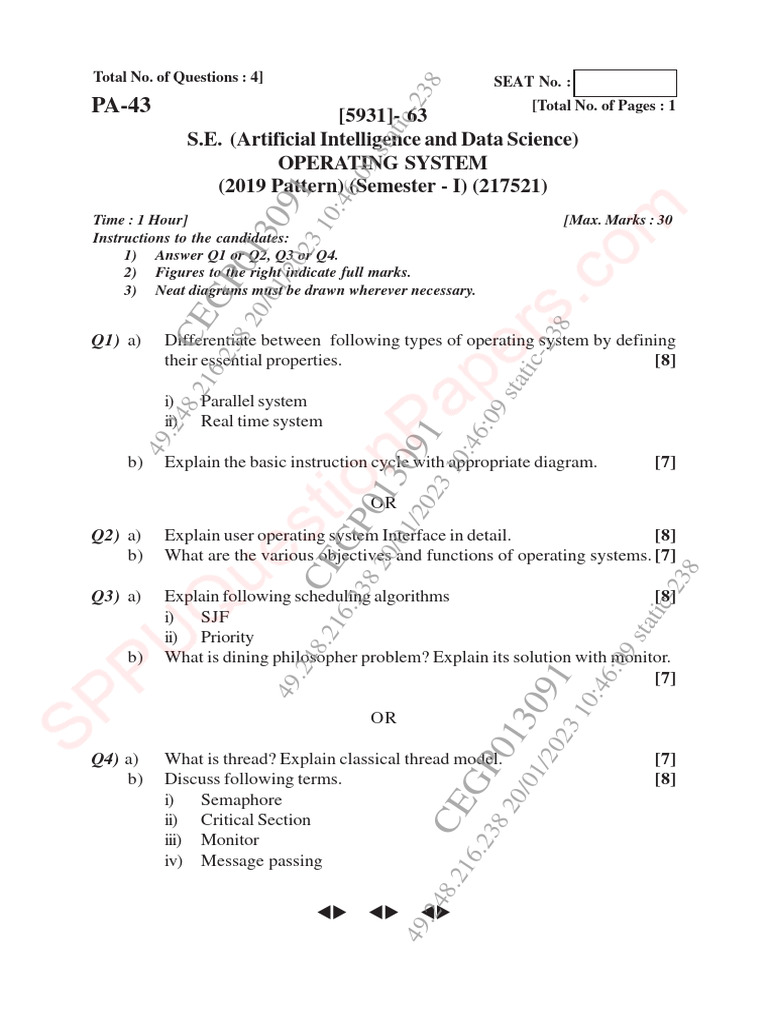 Be Artificial Intelligence and Data Science Semester 3 2022 October ...