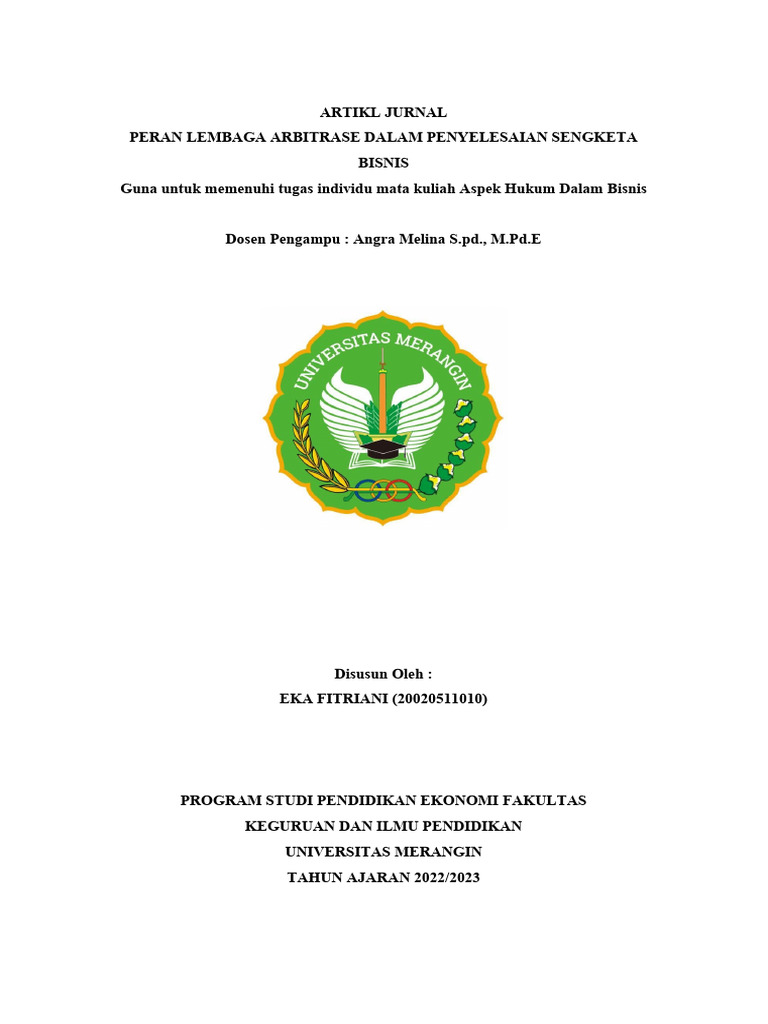 Aspek Hukum Dalam Bisnis | PDF