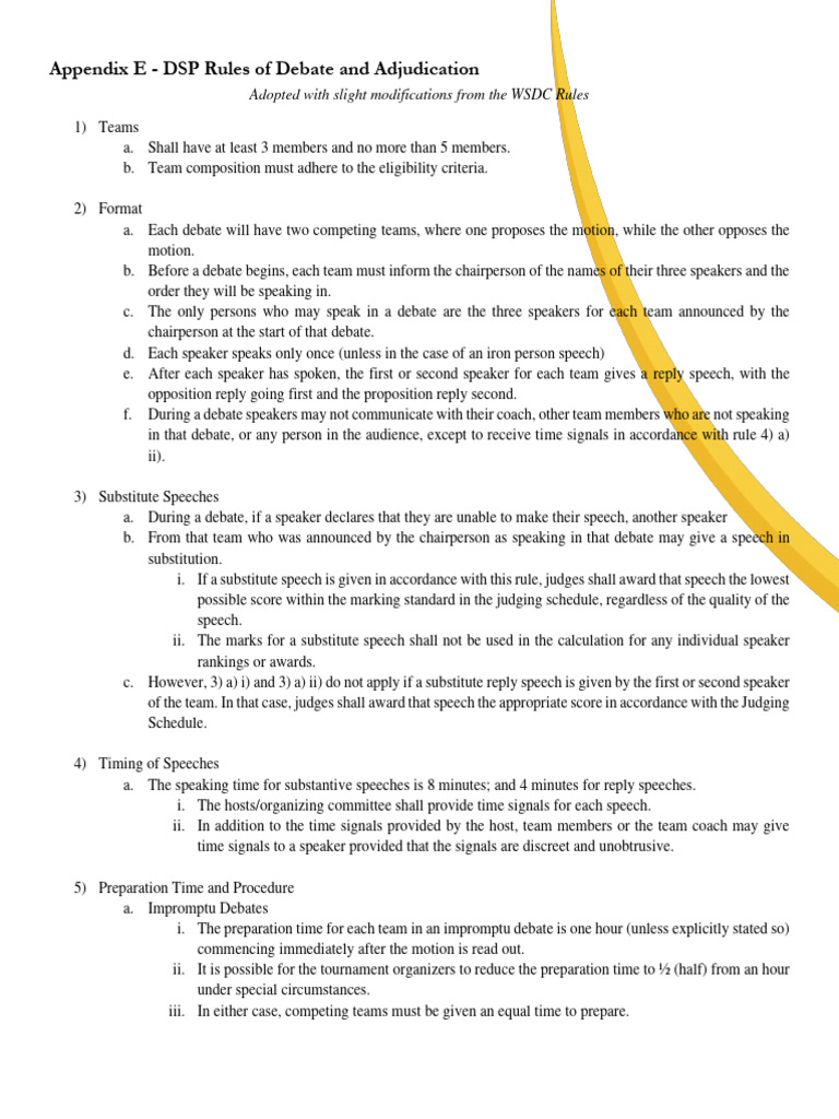 DSP - Rules of Debate and Adjudication | PDF