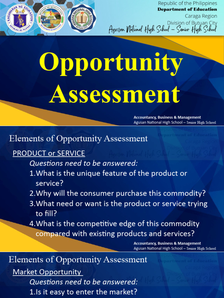 Opportunity Assessment in Business Management | PDF | Business | Career ...