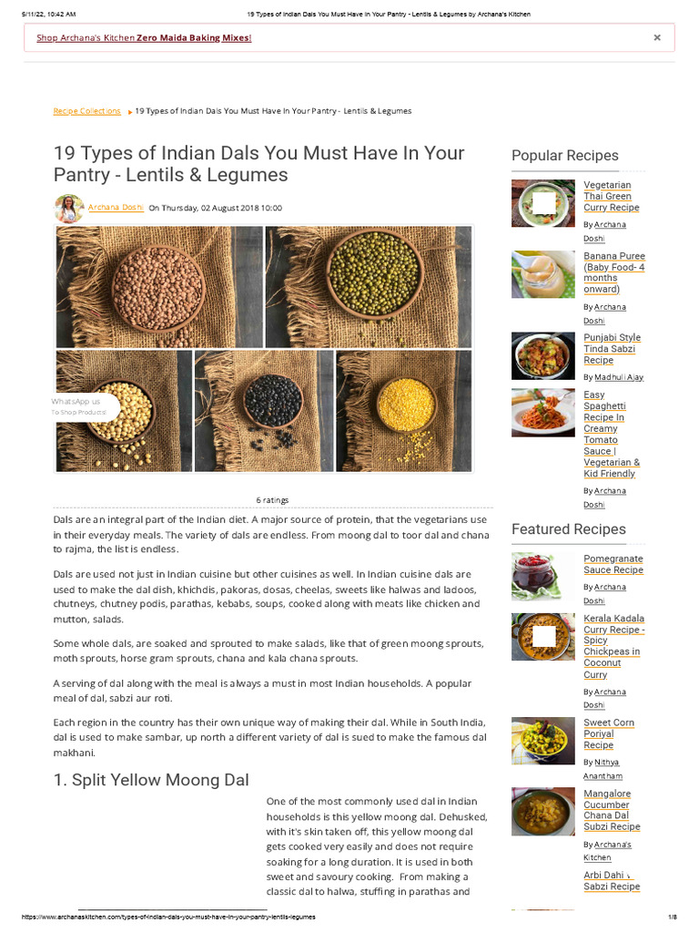 19 Types of Indian Dals You Must Have in Your Pantry - Lentils & Legumes by Archana's Kitchen ...