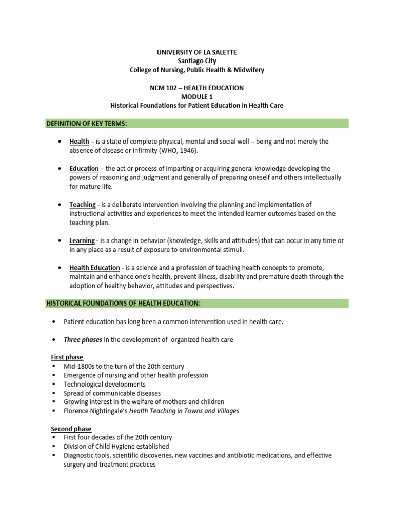 NCM 102 Module 1 | PDF