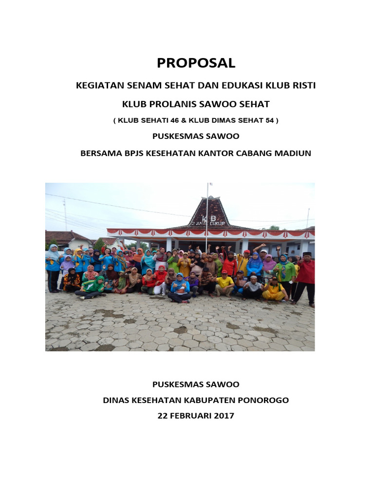 Proposal Senam Sehat Prolanis 2017 | PDF