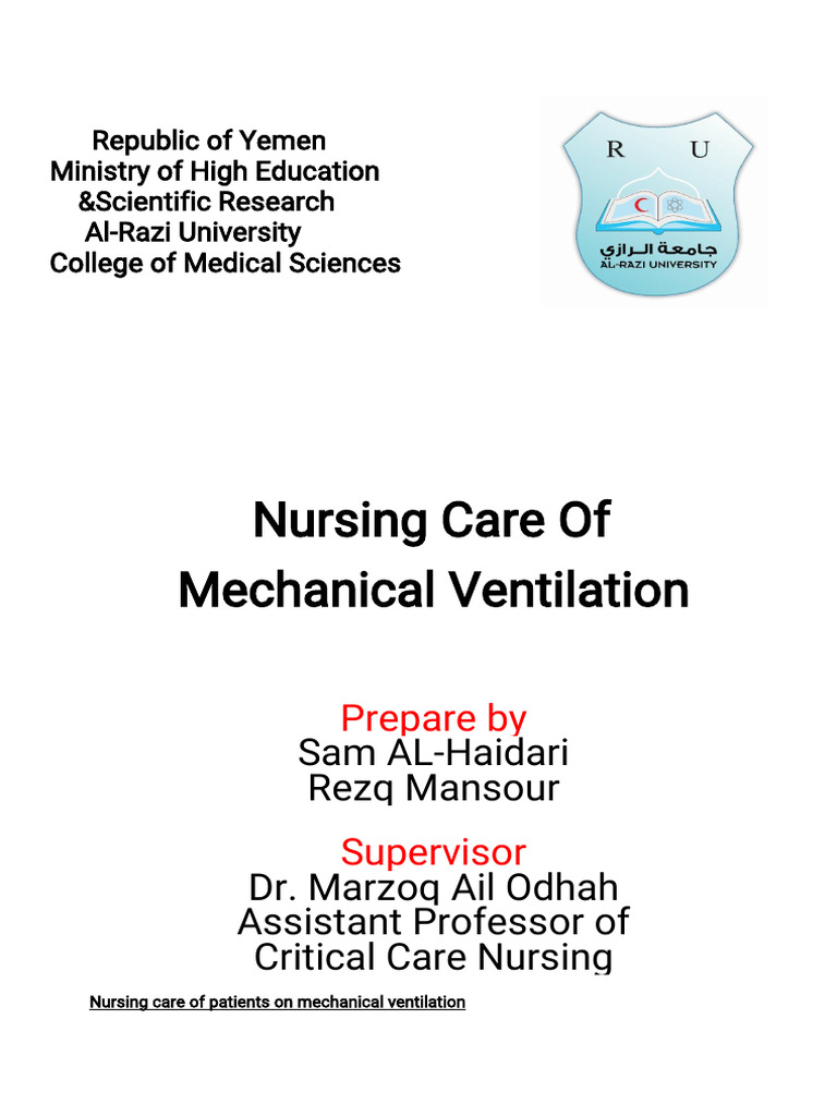 Nursing Introduction To Mechanical Ventilator Mechanical Ventilation ...