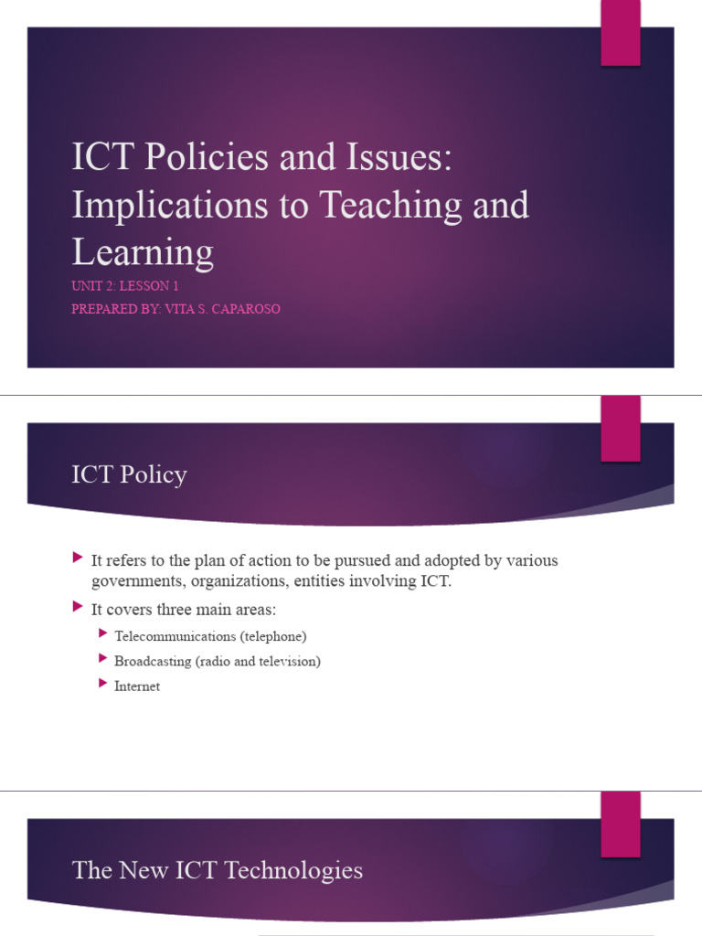 ICT Policies and Issues | PDF