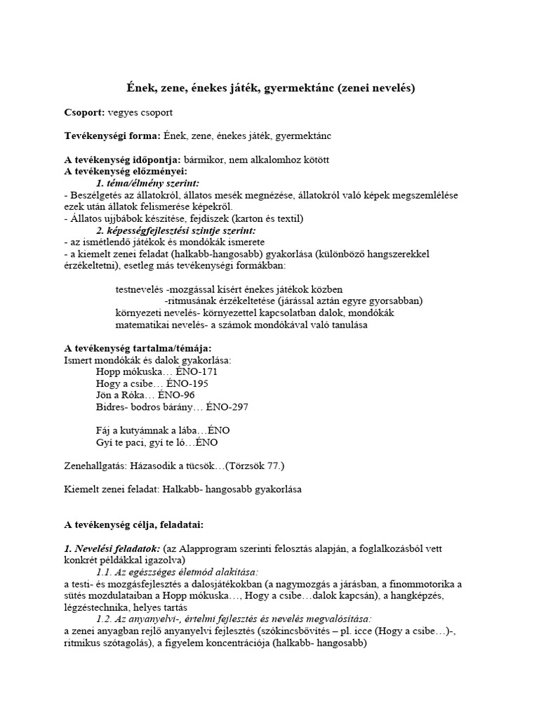 Ének Tervezet | PDF