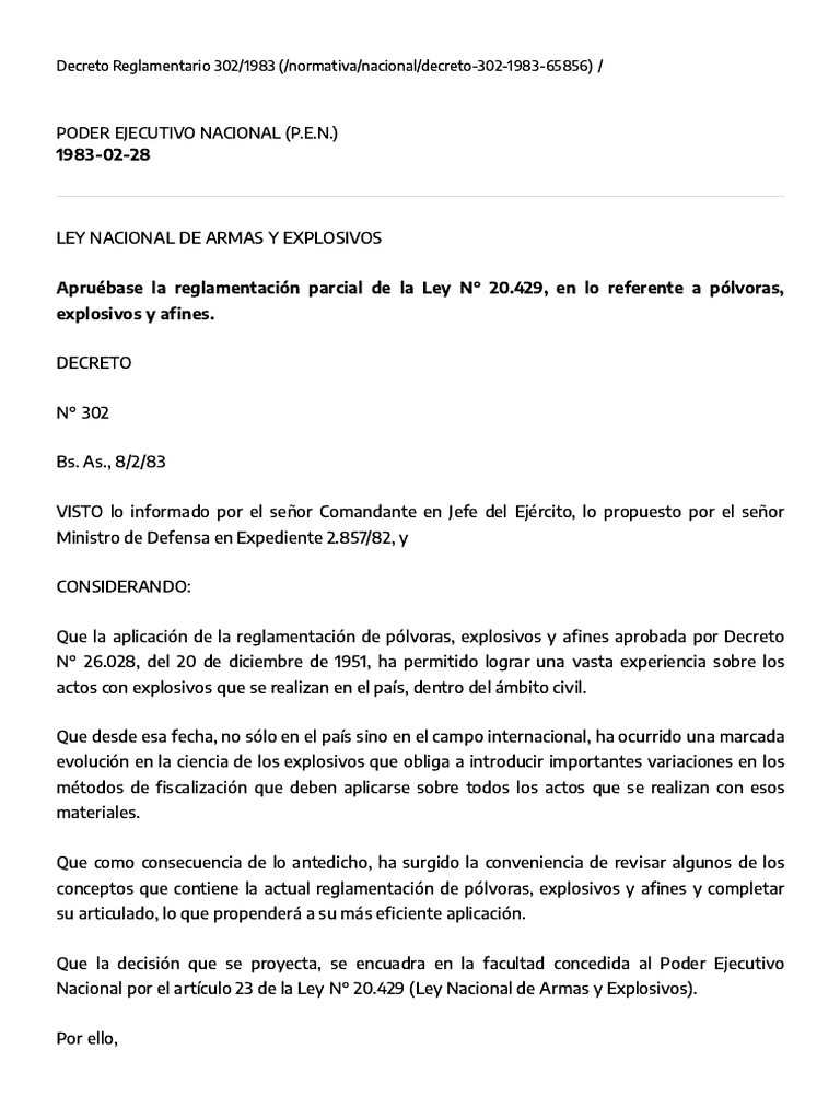 LEY EXPLOSIVOS 20429 Dec 302 Texto Actualizado | PDF