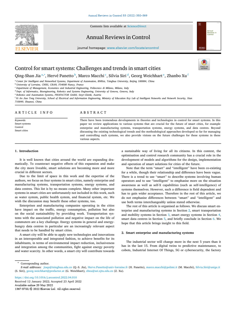 Control For Smart Systems | PDF