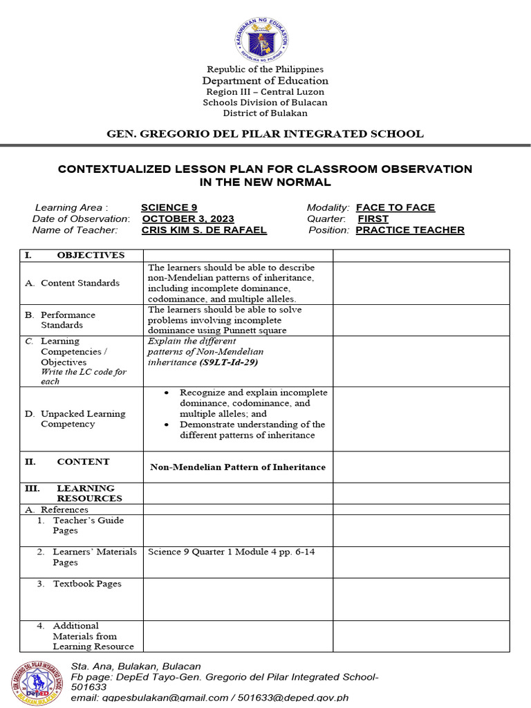 Non Mendelian DLP de Rafael.2 Revised | PDF