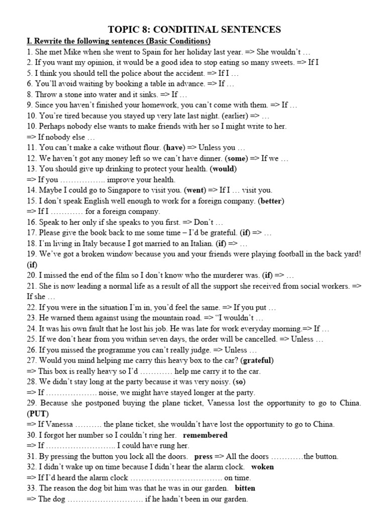 Conditional Sentences Practice | PDF