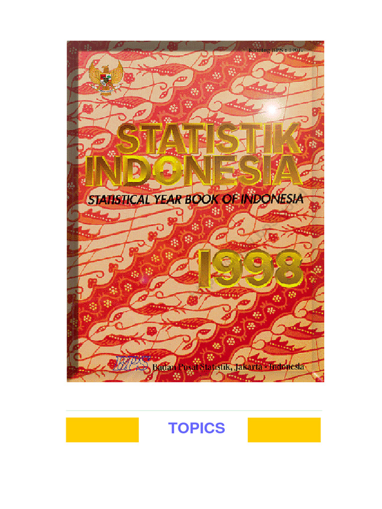 Statistik Indonesia 1998: Data dan Analisis | PDF
