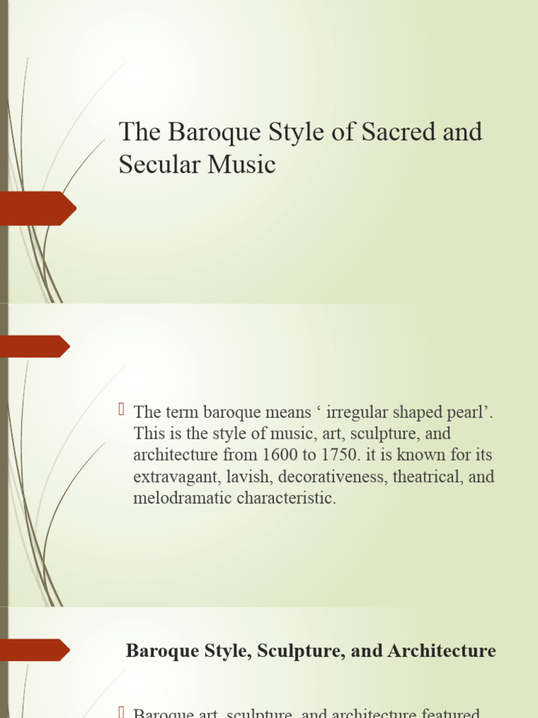 Baroque Sacred and Secular Music Overview | PDF | Social Science | Classics