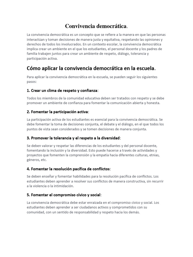 Convivencia Democrática | PDF