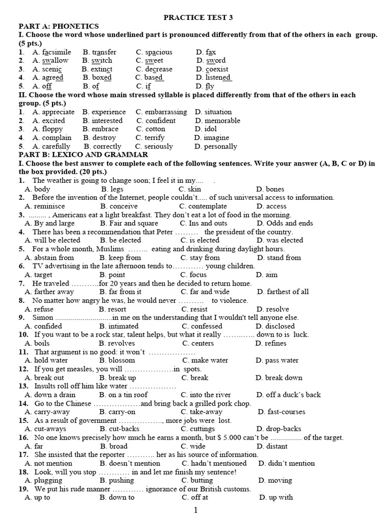 Practice Test 3 Pdf