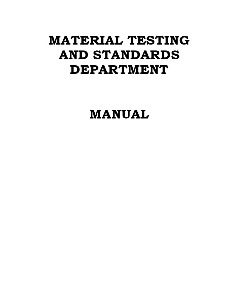 Material Testing Dept English Manual Sep 2021 | PDF