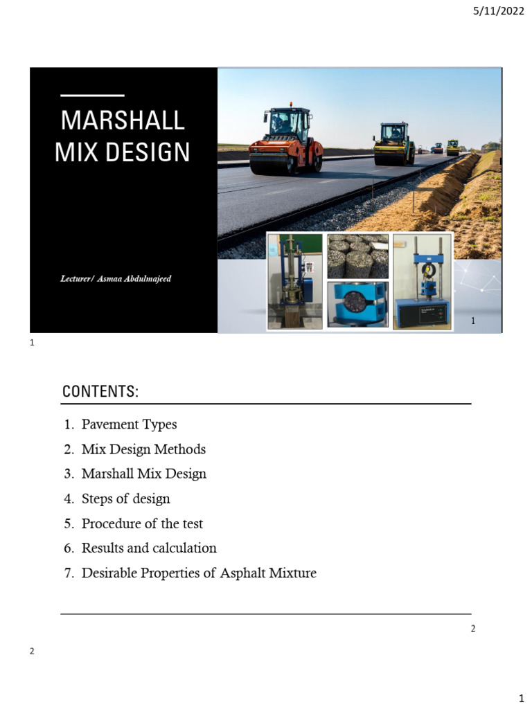 Marshall Design | PDF | Road Surface | Concrete