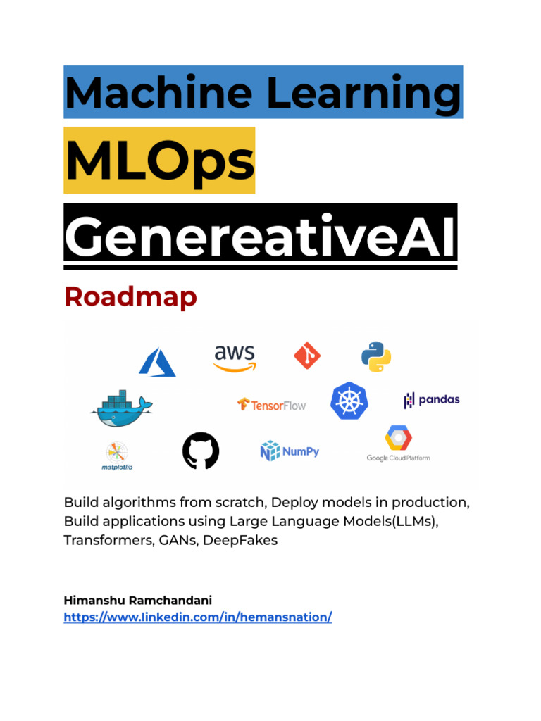 Machine Learning, MLOps, GenerativeAI Roadmap | PDF