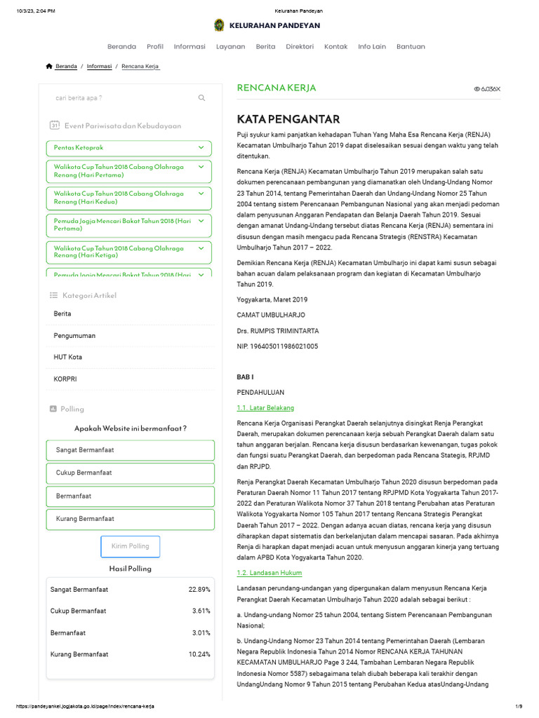 Renja Kelurahan | PDF