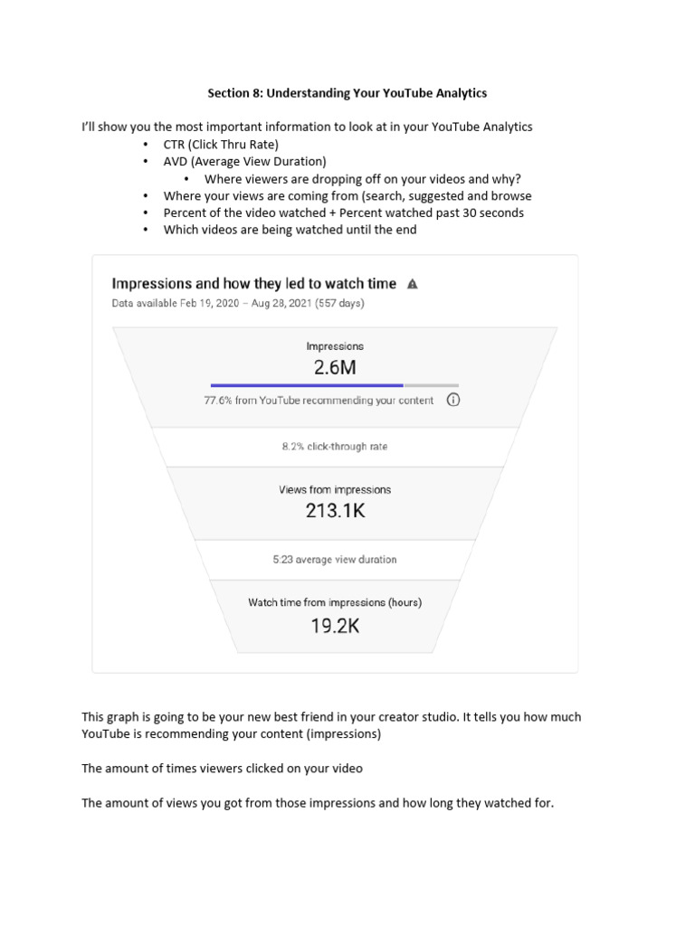 Section 8 - Understanding Your YouTube Analytics | PDF
