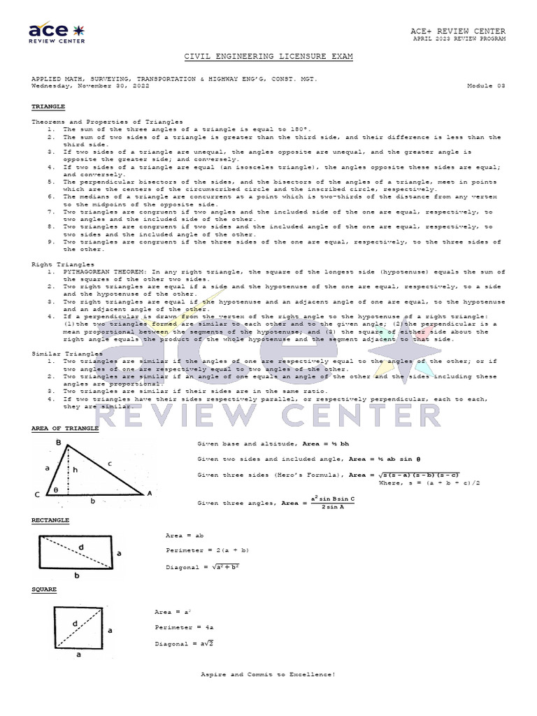 CE Module 3 - Plane and Solid Geometry (Principles) | PDF