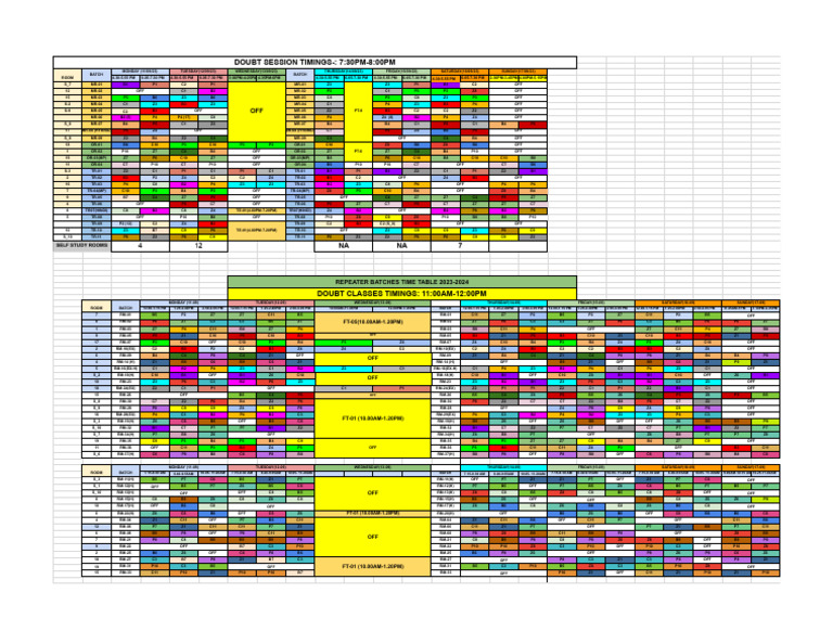 Final Time Table - 1109 | PDF