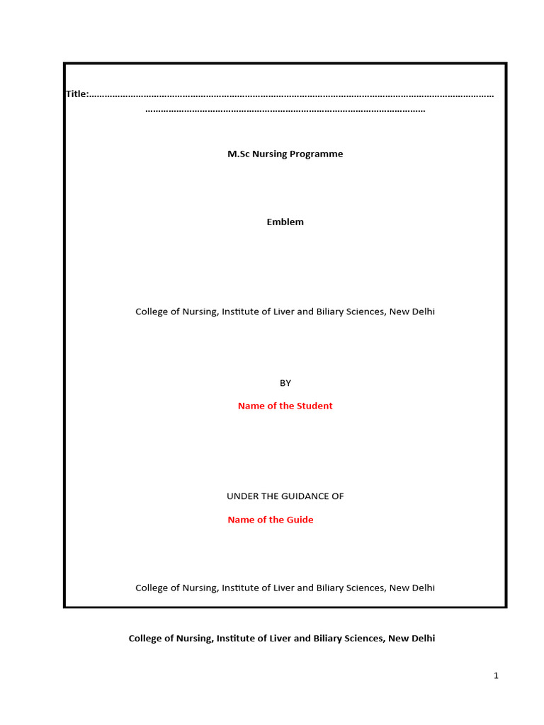 Outline of Research Proposal | PDF