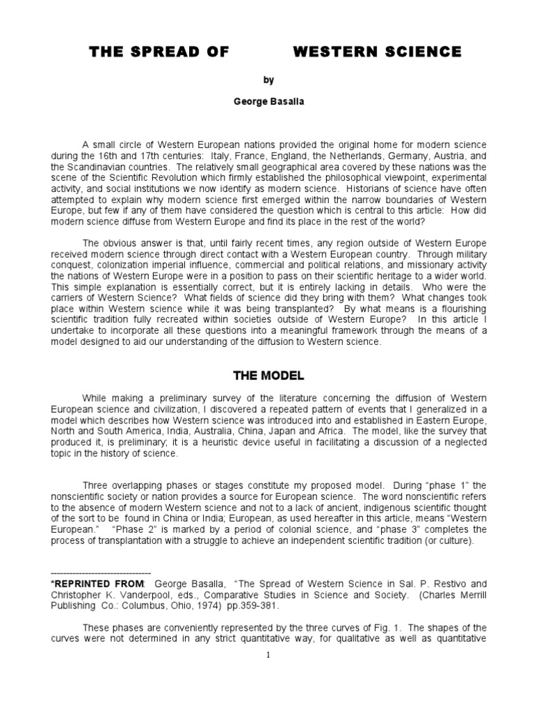 George Basalla The Spread of Western Science | PDF | History Of Science ...