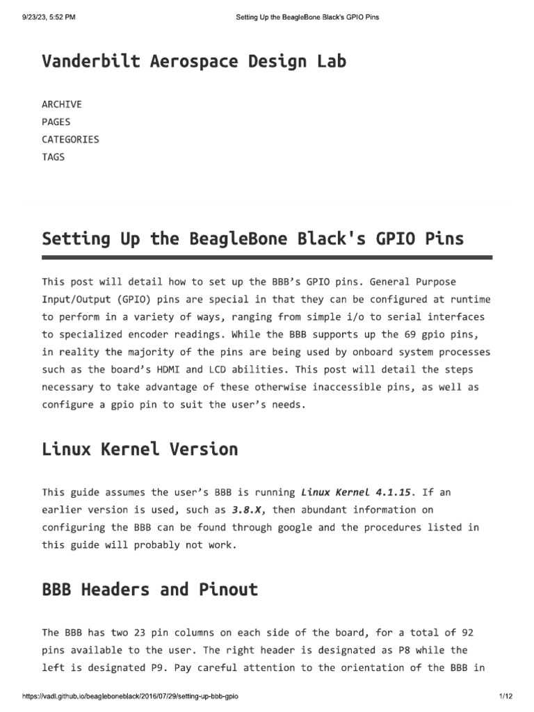 GPIO Setup | PDF