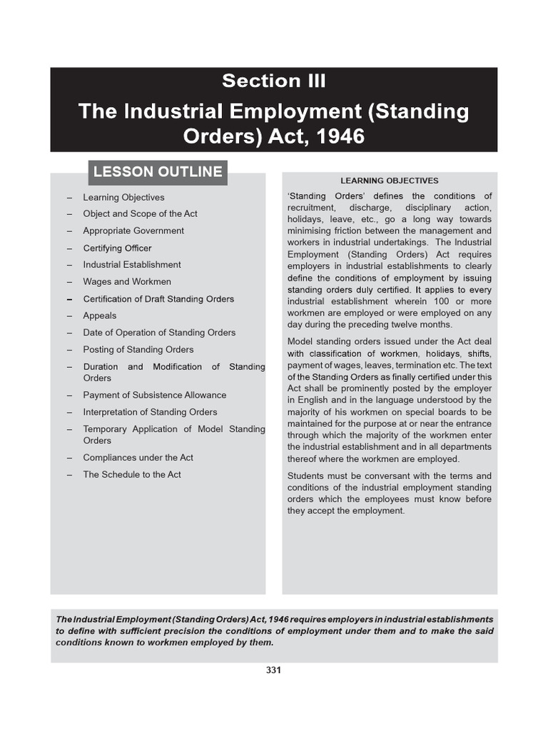 Industrial Equipment Standing Order 1946notes | PDF