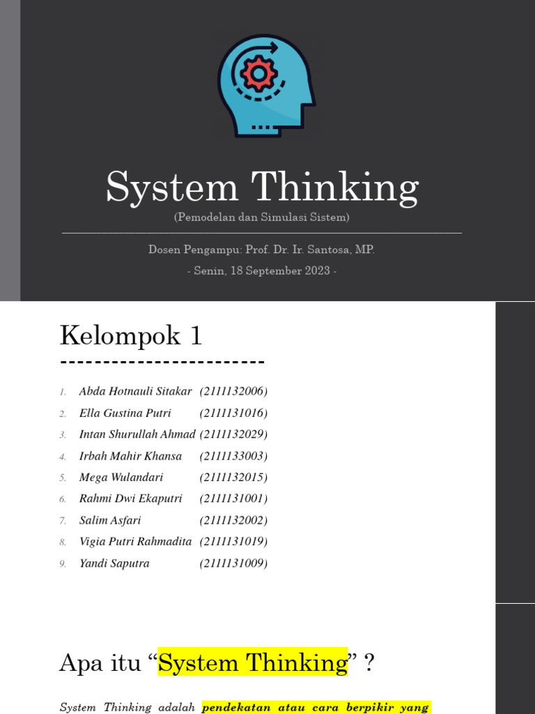 PSS - System Thinking 1 | PDF | Business | Computers
