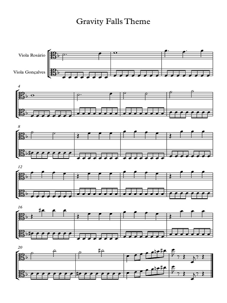 Gravity Falls Theme - Partitura Completa | PDF