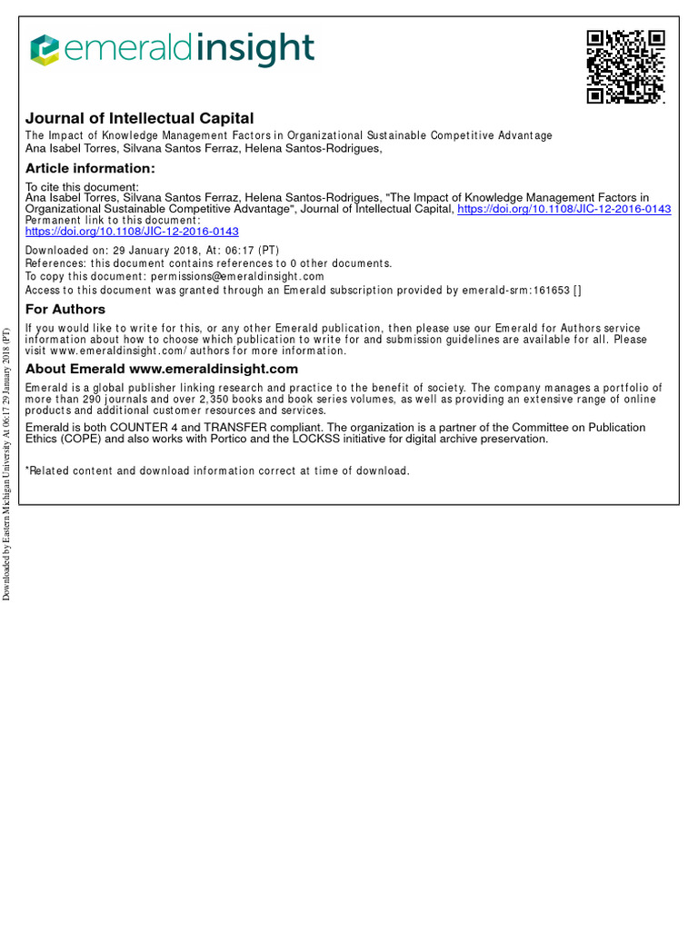 Knowledge Management & Competitive Advantage | PDF