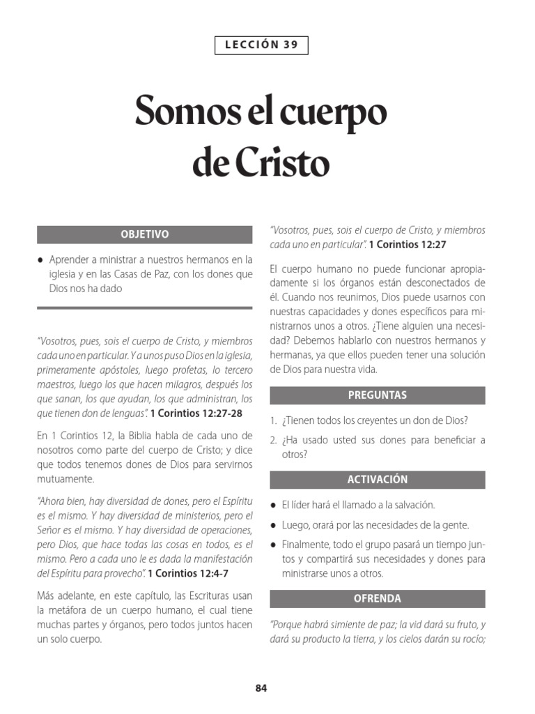 Dones de Dios en la Comunidad Cristiana | PDF