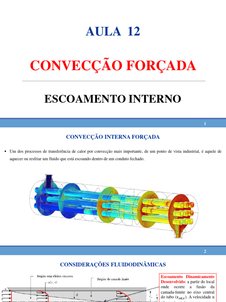 Convecção Forçada em Escoamento Interno | PDF | Ciências e Matemática